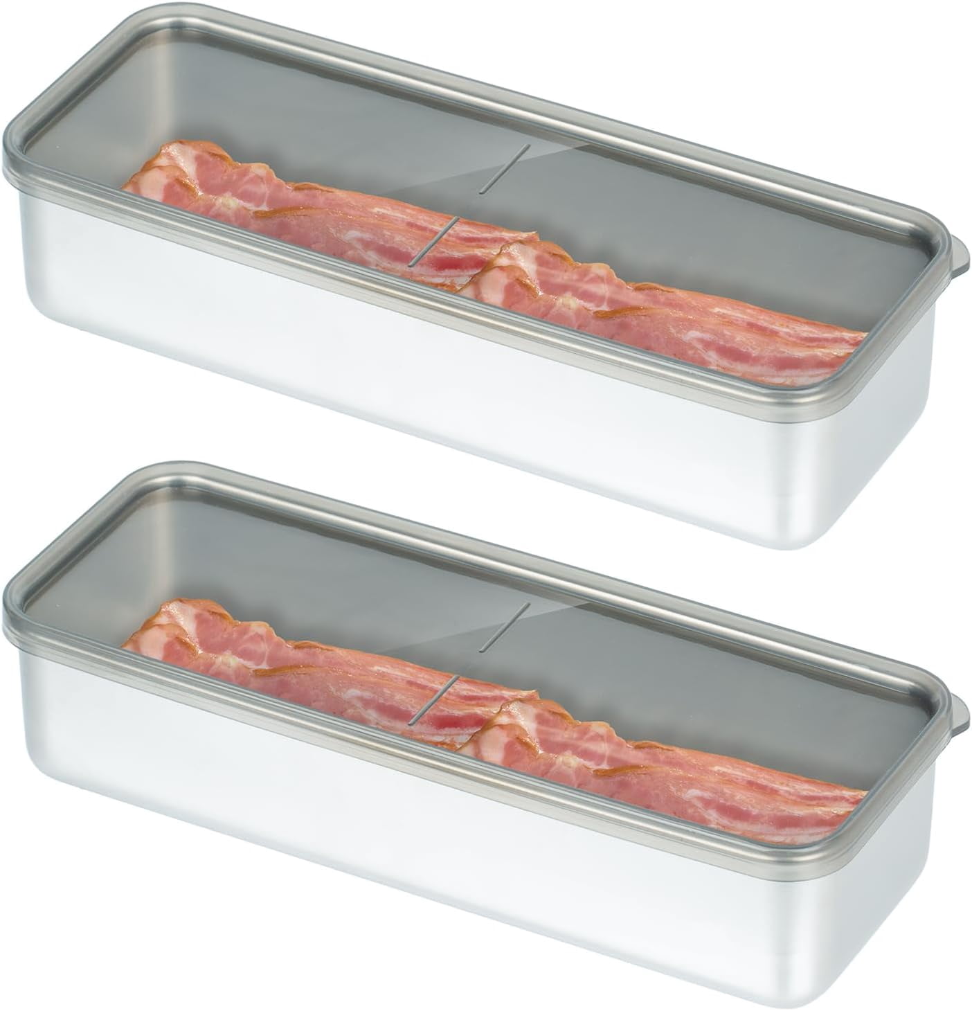 Pack of 2 Bacon Container for Refrigerator, 304 Stainless Steel ...