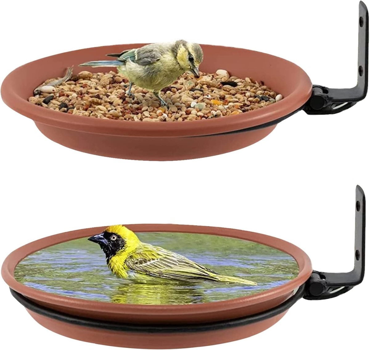 Pack of 2 Bird Feeder and Bird Bath, Bird Bath for the Garden, Bird ...