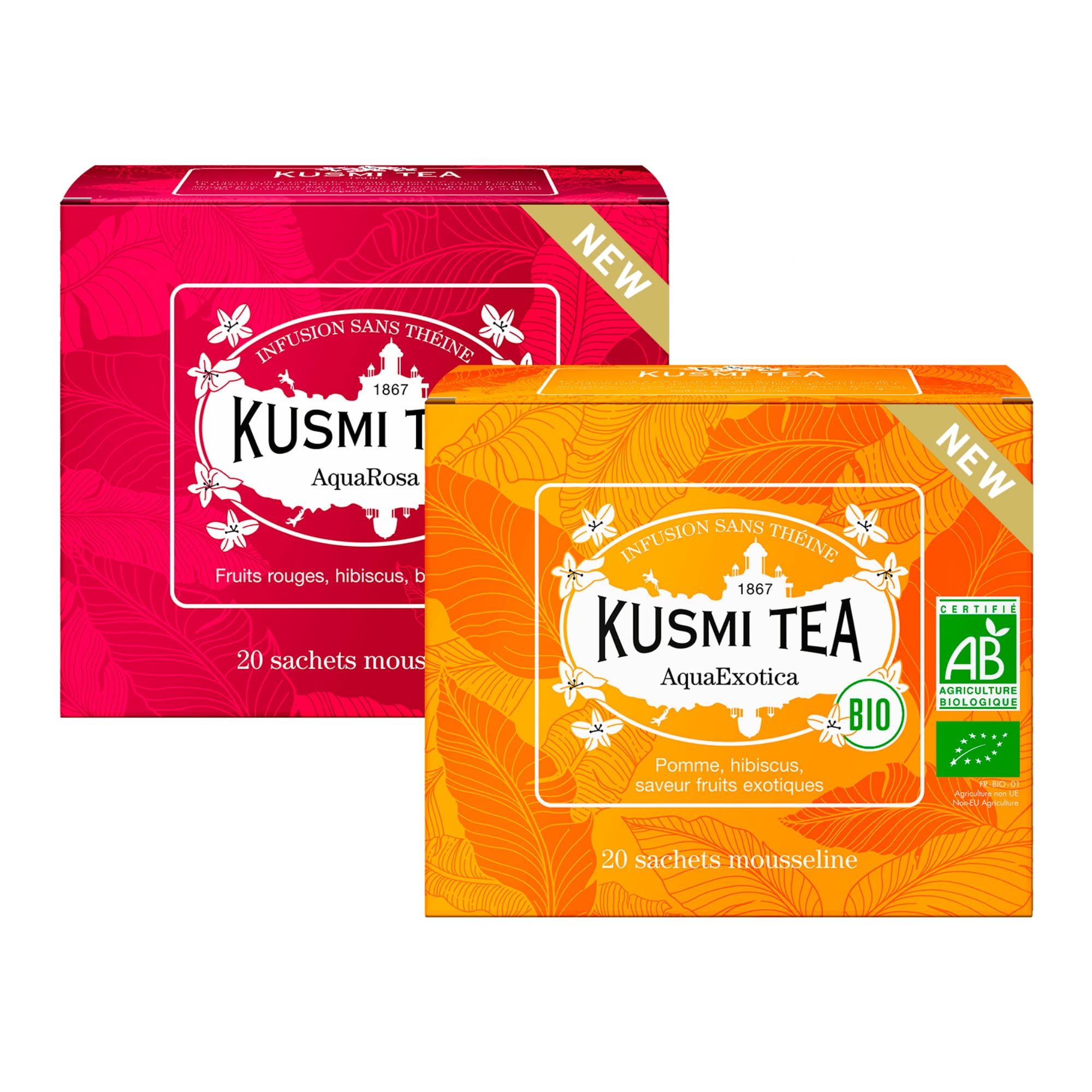 - Pack Of 2 Boxes Of Tea Bags - Aquaexotica + Aquarosa - Iced Herbal ...