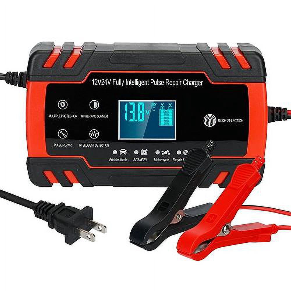 [Pack of 2] Car Battery Charger 12V/8A 24V/4A Smart Automatic Battery ...