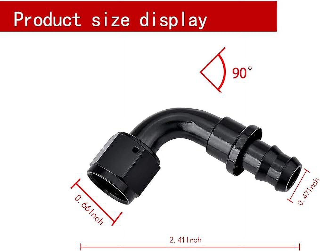 Pack-2 Car Cold Oil Pipe Connection, 90 Degrees Intubation Adapter, AN6 ...