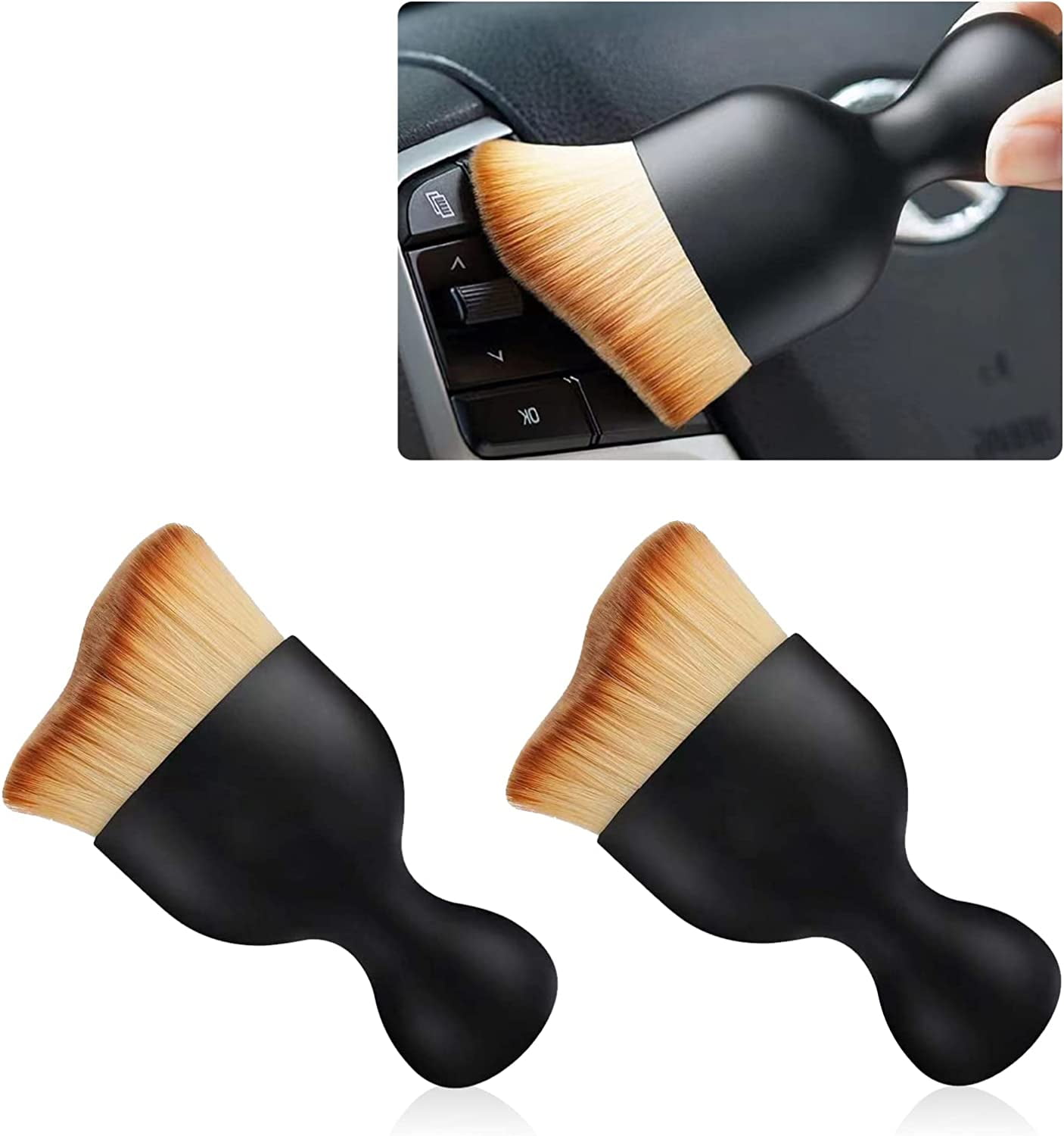 Pack-2 Car Interior Cleaning Tool, Vehicle Interior Dust Removal Brush ...