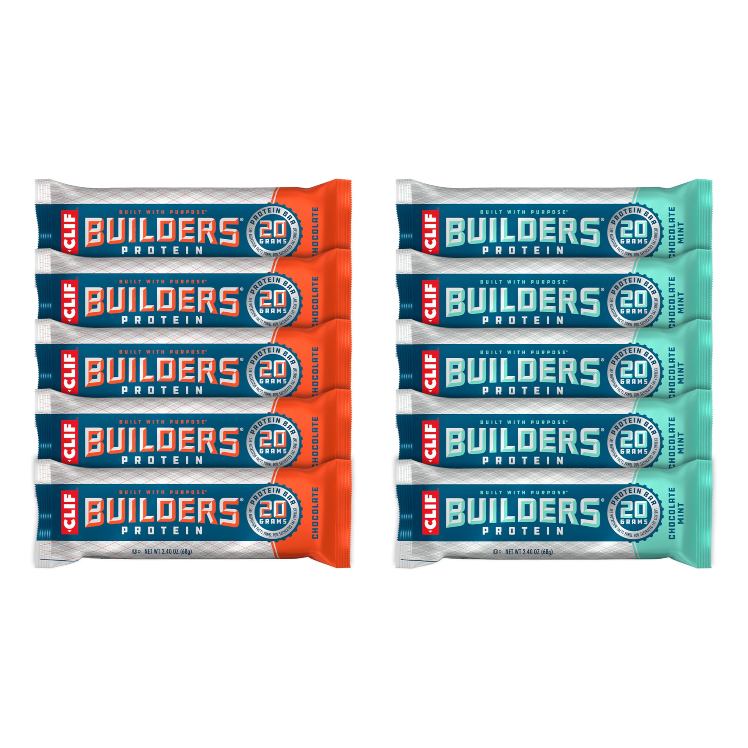 Pack of 2 - Clif Builders - Chocolate Mint And Chocolate Flavor ...