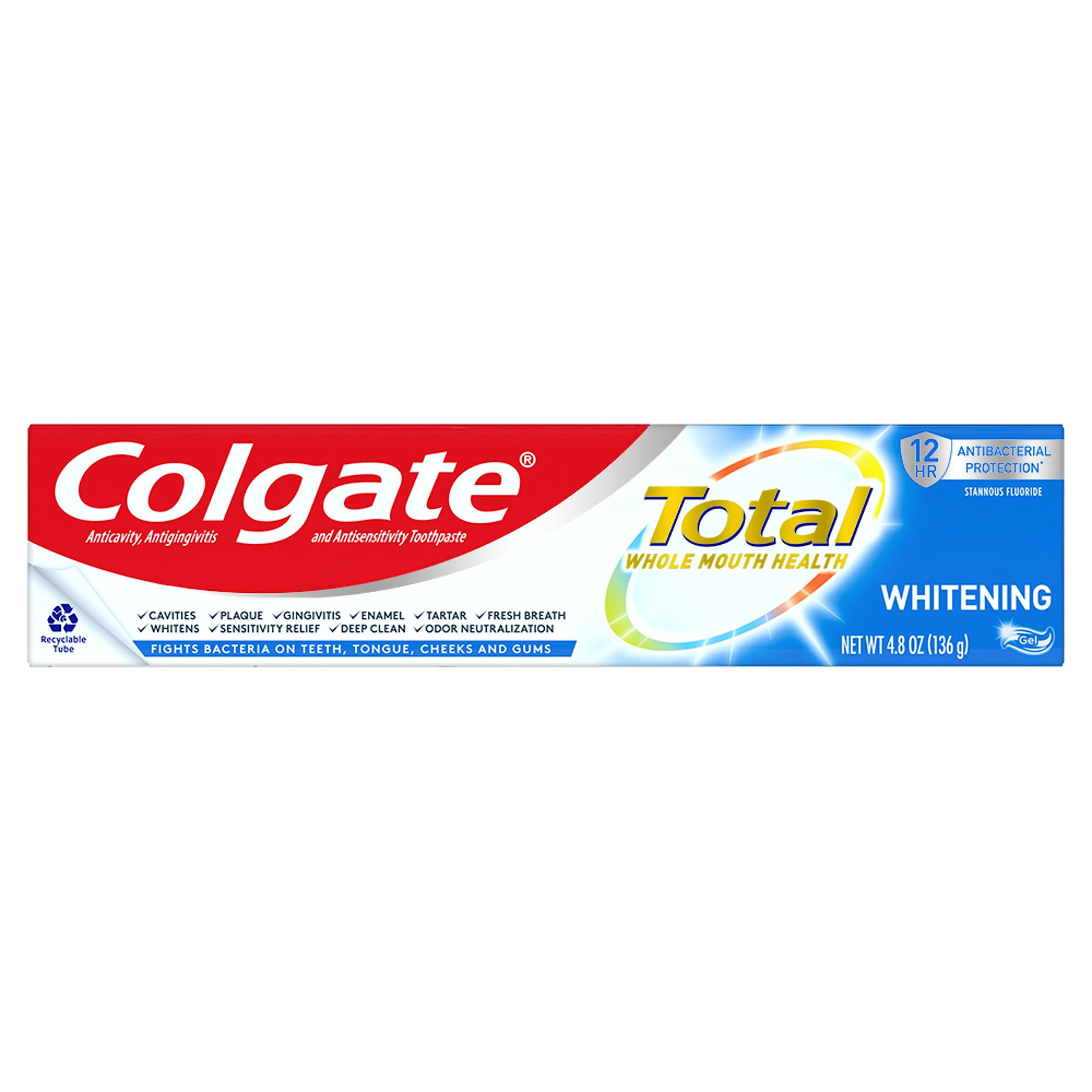 Pack of 2 - Colgate Total Teeth Whitening Toothpaste Gel, 10 Benefits ...