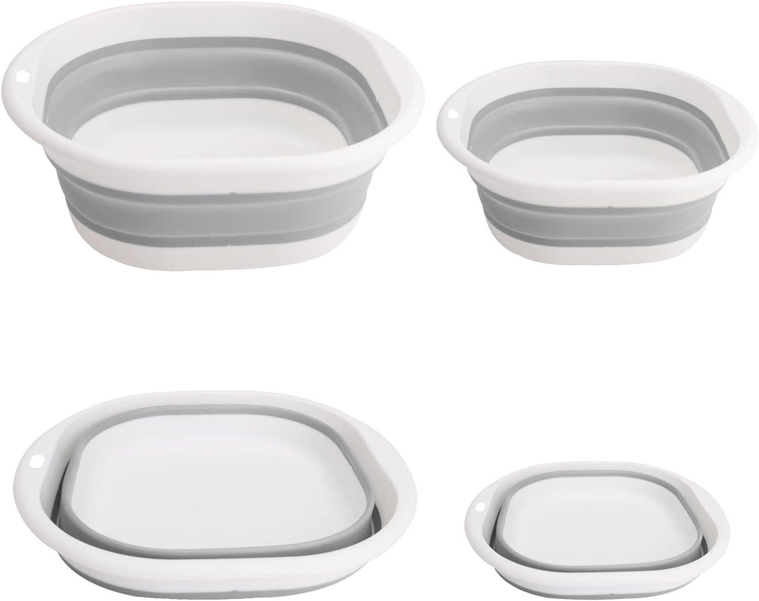 Pack of 2 Collapsible Dishwashing Bowl Collapsible Basin Collapsible ...