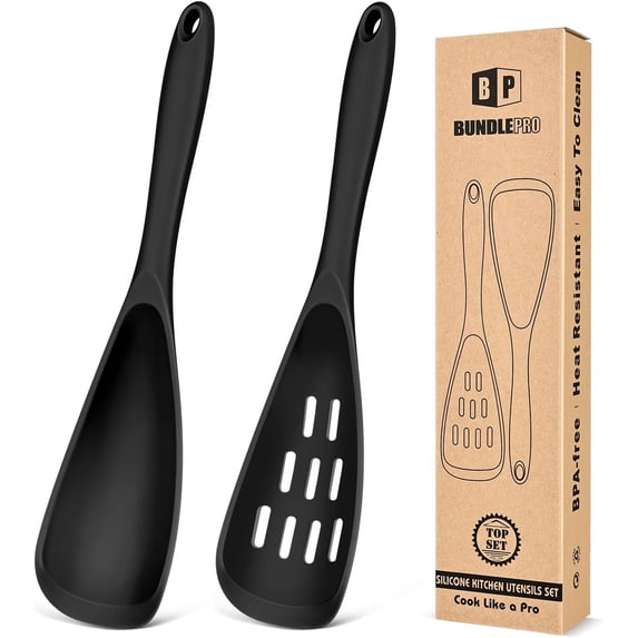 Pack of 2 Cooking Spoons for Non Stick Cookware, Multifunction Spatula ...