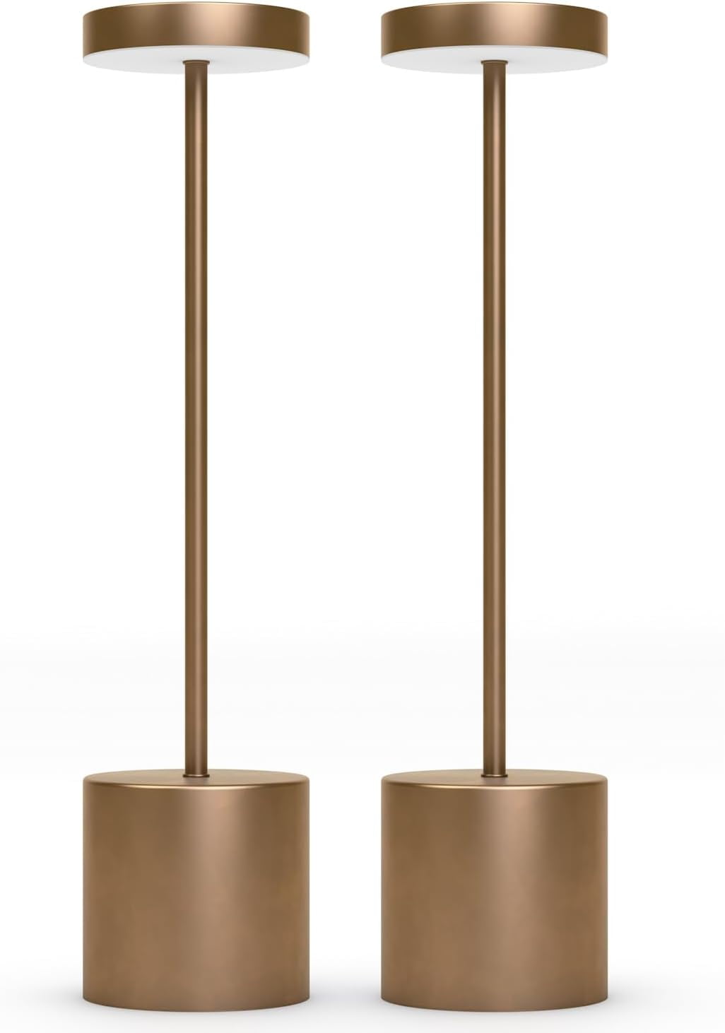 Pack of 2 Cordless Table Lamps, 3 Color Stepless Dimming, 5000mAh ...