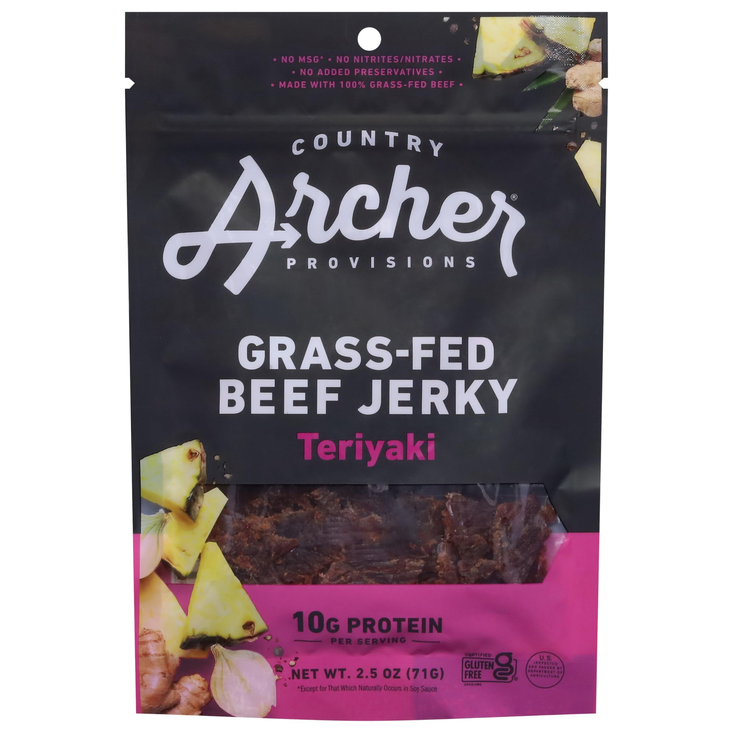 Pack of 2 Country Archer Grass Fed Beef Jerky - Beef Jerky Snack Pack ...