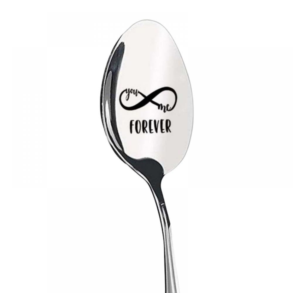 Pack of 2 Couple Stainless Steel Spoon Valentine's Day Wedding Ice ...