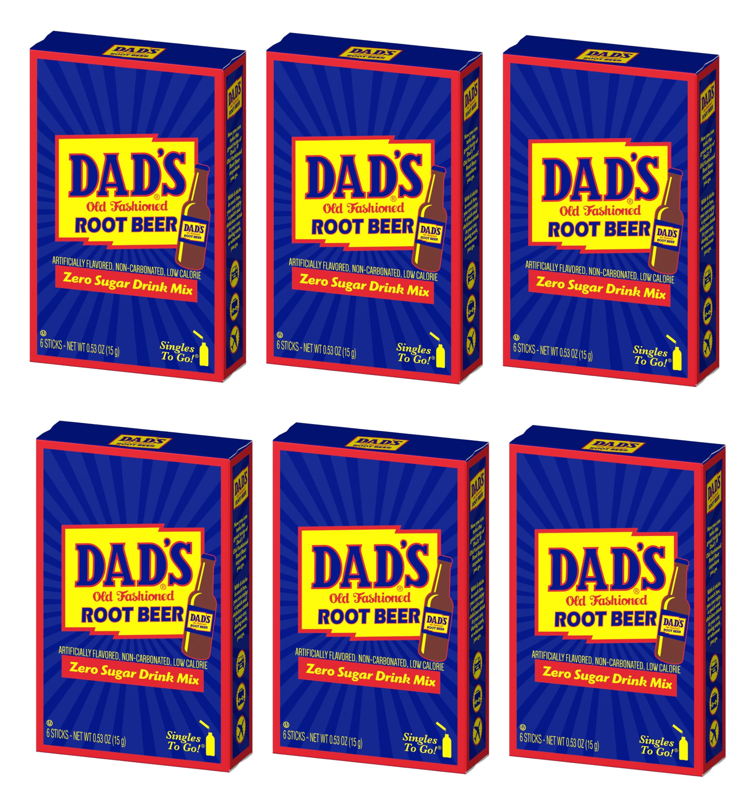 Pack of 2 - Dads Old Fashioned Root Beer - Singles To Go Sugar Free ...