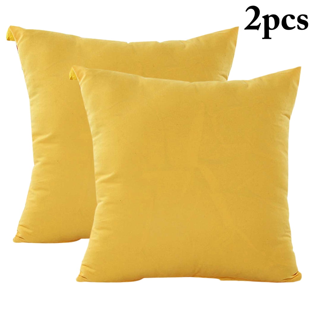 Pack of 2 Decorative Solid Color Throw Pillow Simple Square Covers ...