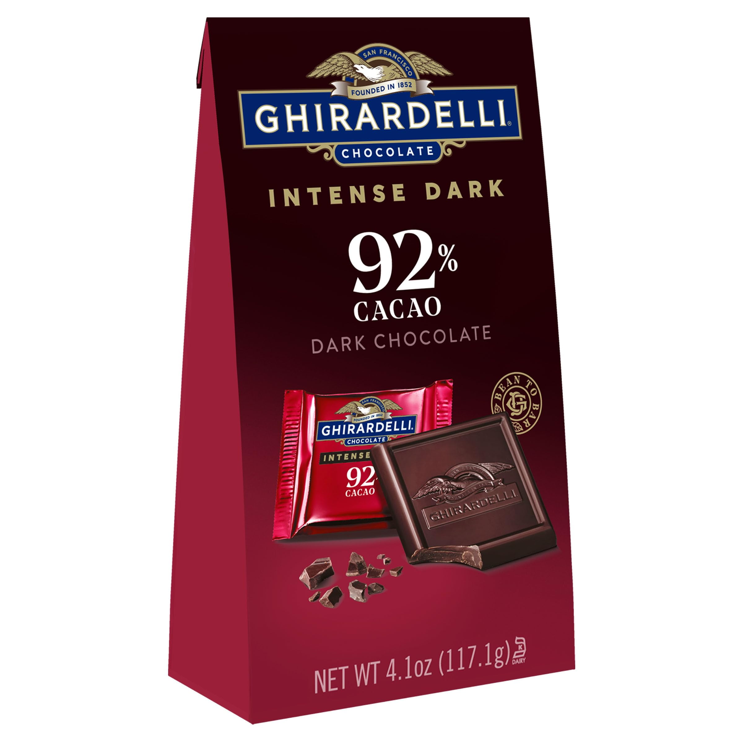 Pack of 2 - Ghirardelli Intense Dark Chocolate Squares - 92% Cacao ...