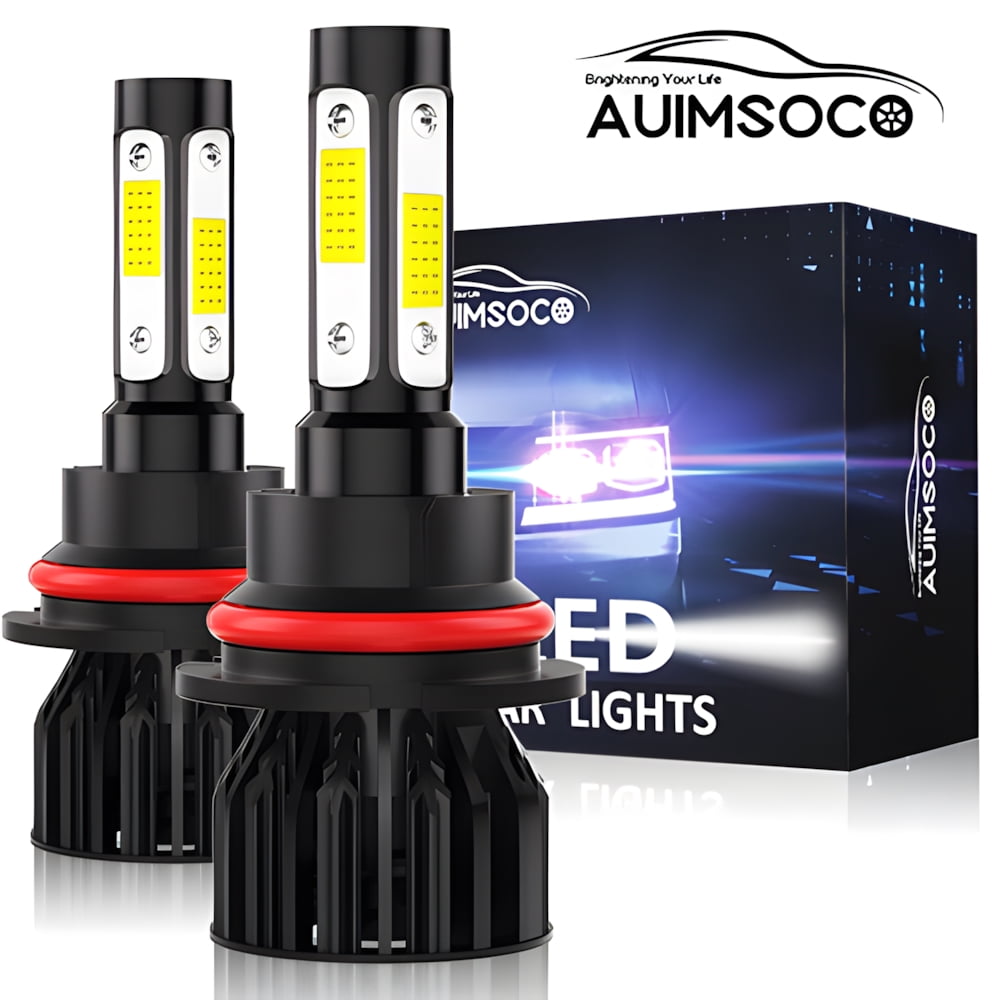 Pack of 2 High Low Beam LED Headlight 9007 Combo Super White 6000k Kits ...