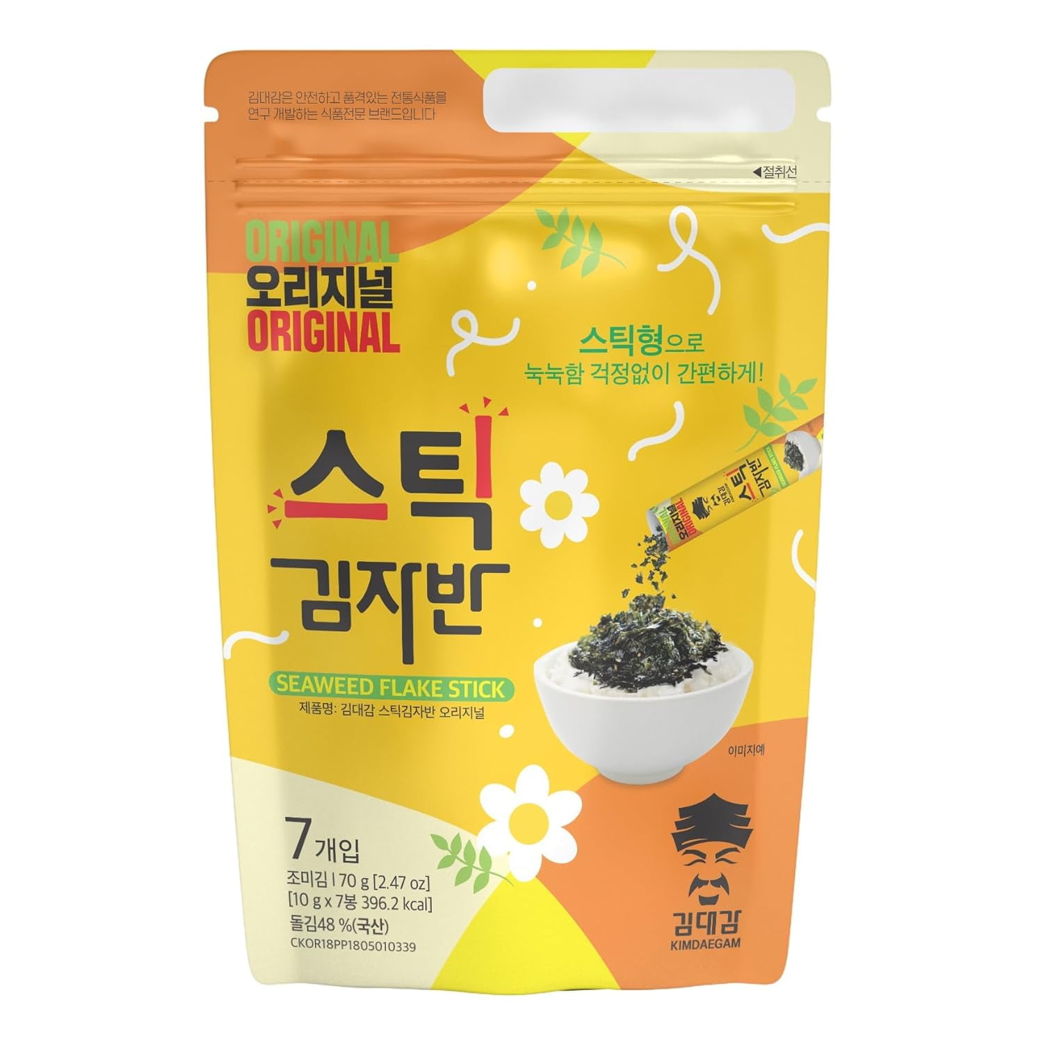 [Pack of 2] [KIMDAEGAM] Seaweed Flake Stick, Korean Traditional ...