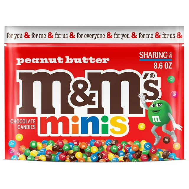 Pack of 2 - M&Ms Minis Peanut Butter Colorful Milk Chocolate Football ...