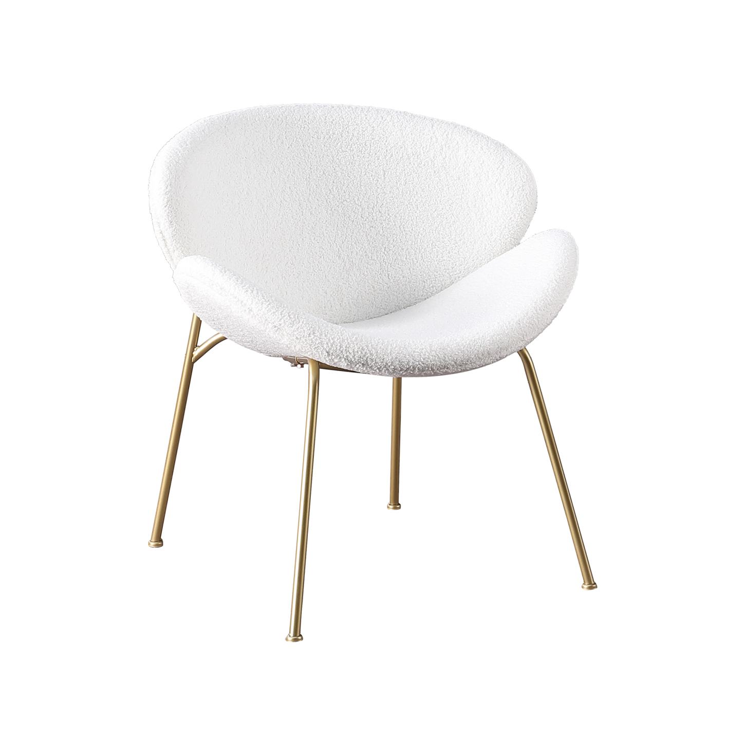 Pack of 2 Modern Lounge Chairs in Elegant White Teddy Velvet, Versatile ...