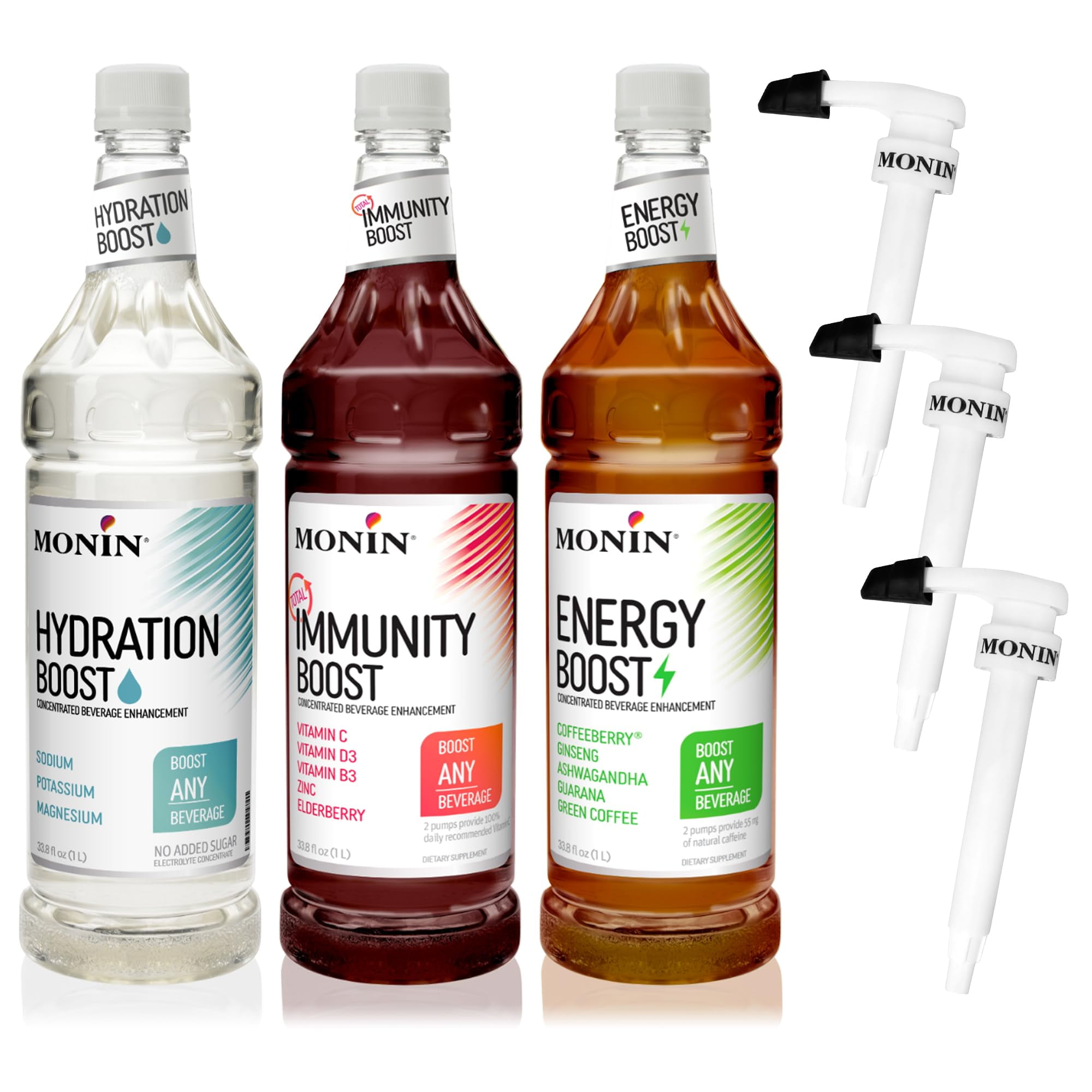 Pack of 2 - Monin - Vitality Boost Variety Pack, Wellness Concentrates ...