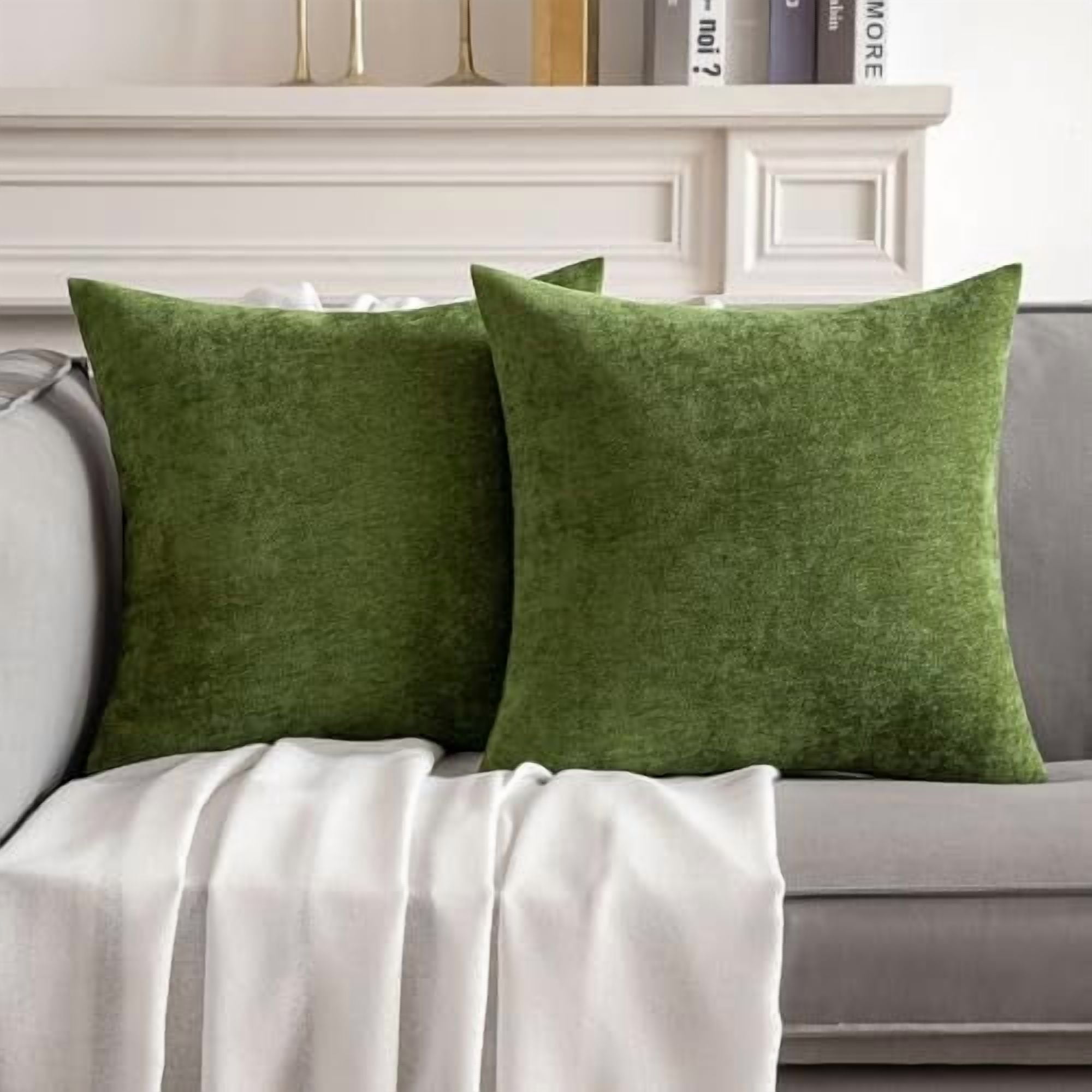 Moss Green Throw Pillows