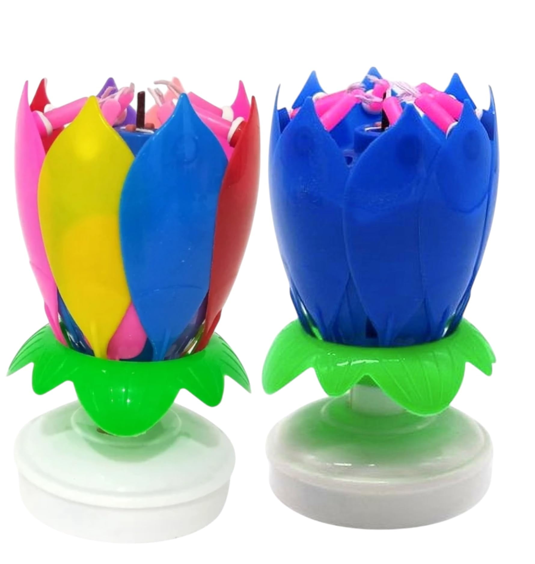 Pack of 2:Musical Candle, Flower Candle, Birthday Flower Candle ...