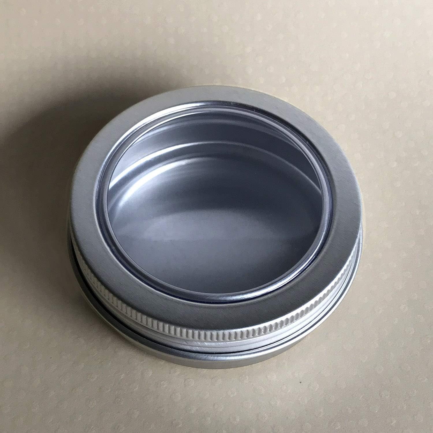 Pack 2 Oz Metal Round Tins Aluminum Tin Cans Containers with See ...