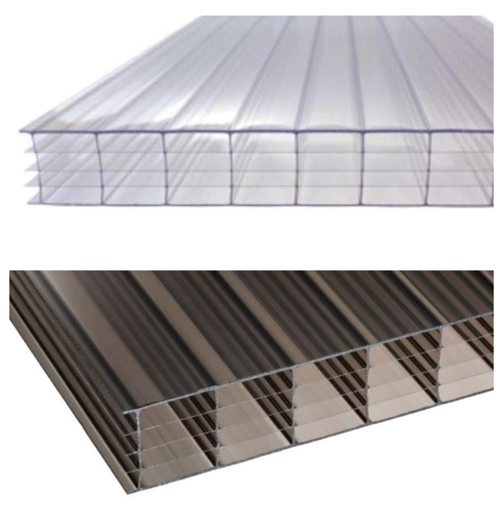 Pack of 2 Panels '' x 24'' x 3/8'' (10 mm) Polycarbonate Twin Wall ...