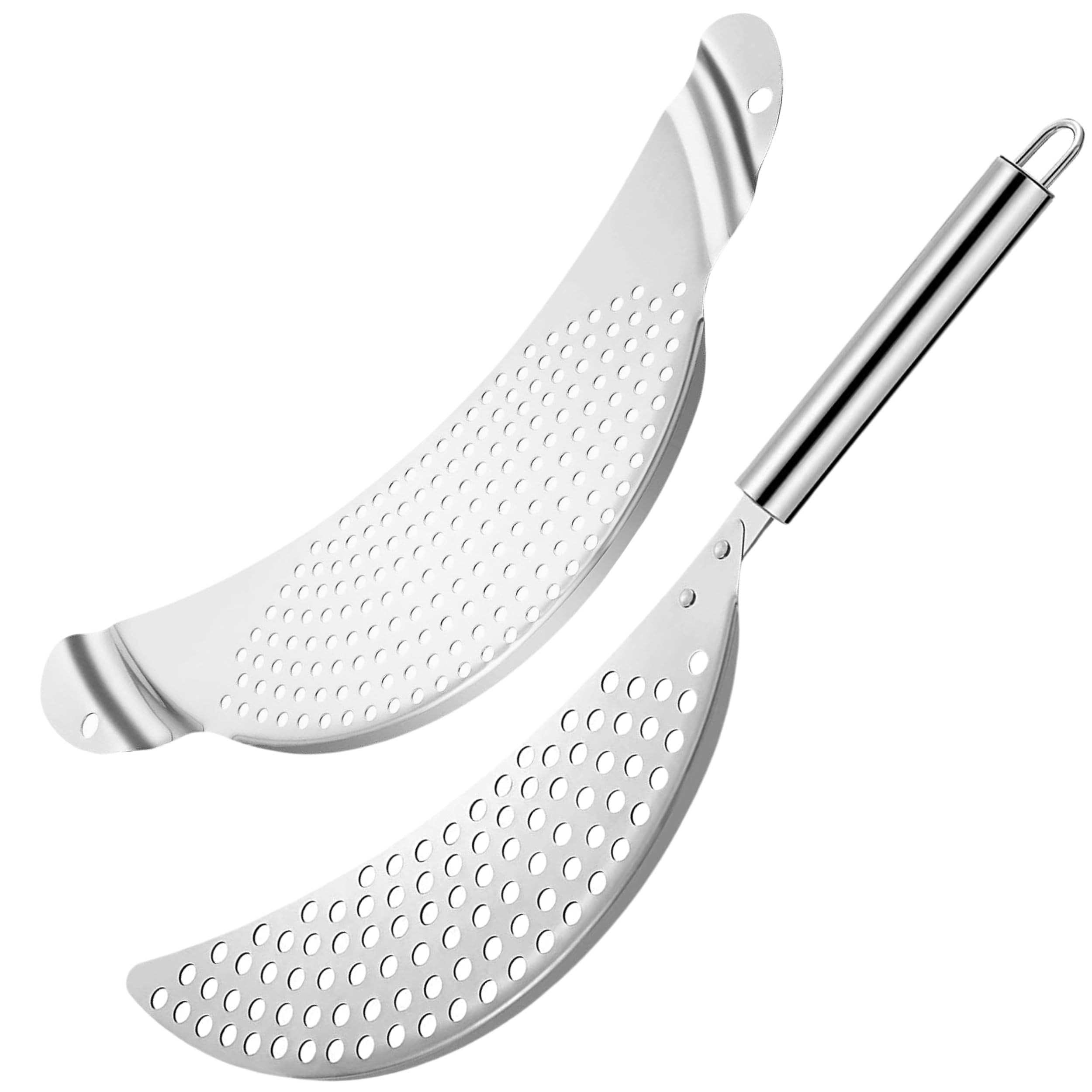 Pack of 2 Pot Strainer with Handle – 10 Inch Stainless Steel Colander ...