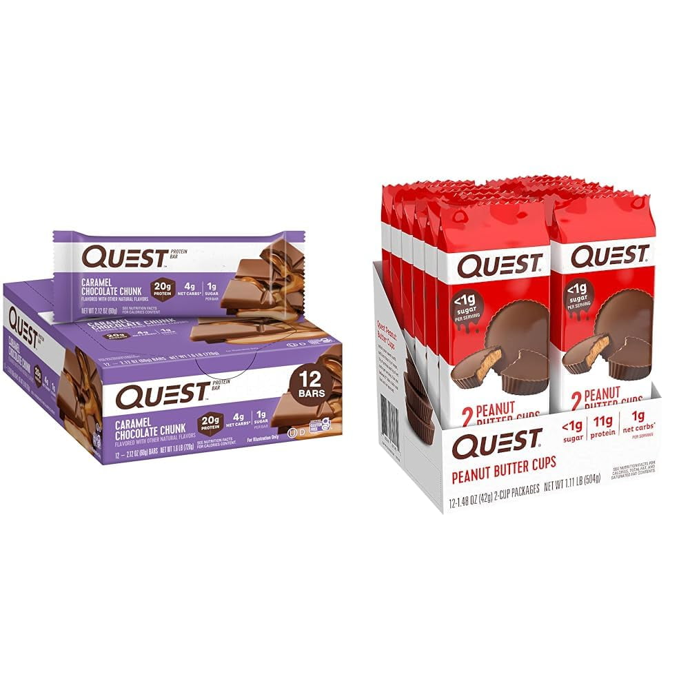 Pack of 2 - Quest Nutrition Caramel Chocolate Chunk Protein Bars, High ...