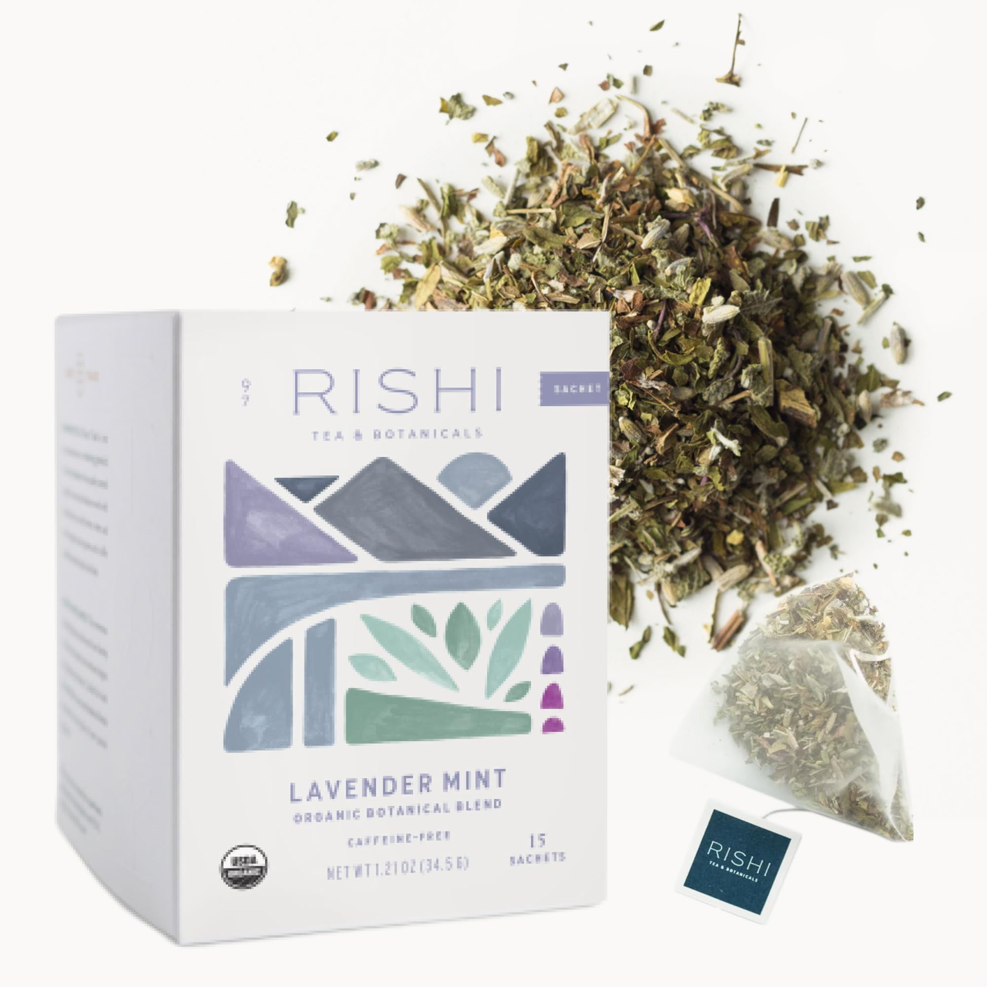 Pack of 2 Rishi Tea Lavender Mint Herbal Tea - Organic, Caffeine Free ...