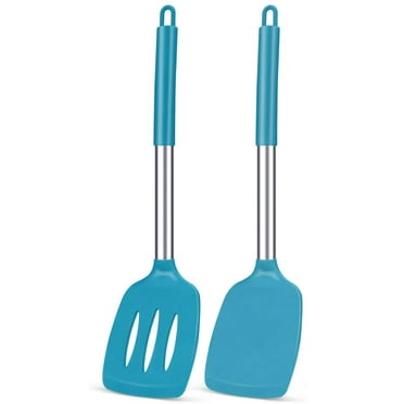 2Pack Small Silicone Turner High Heat Resistant Slotted Spatula for ...