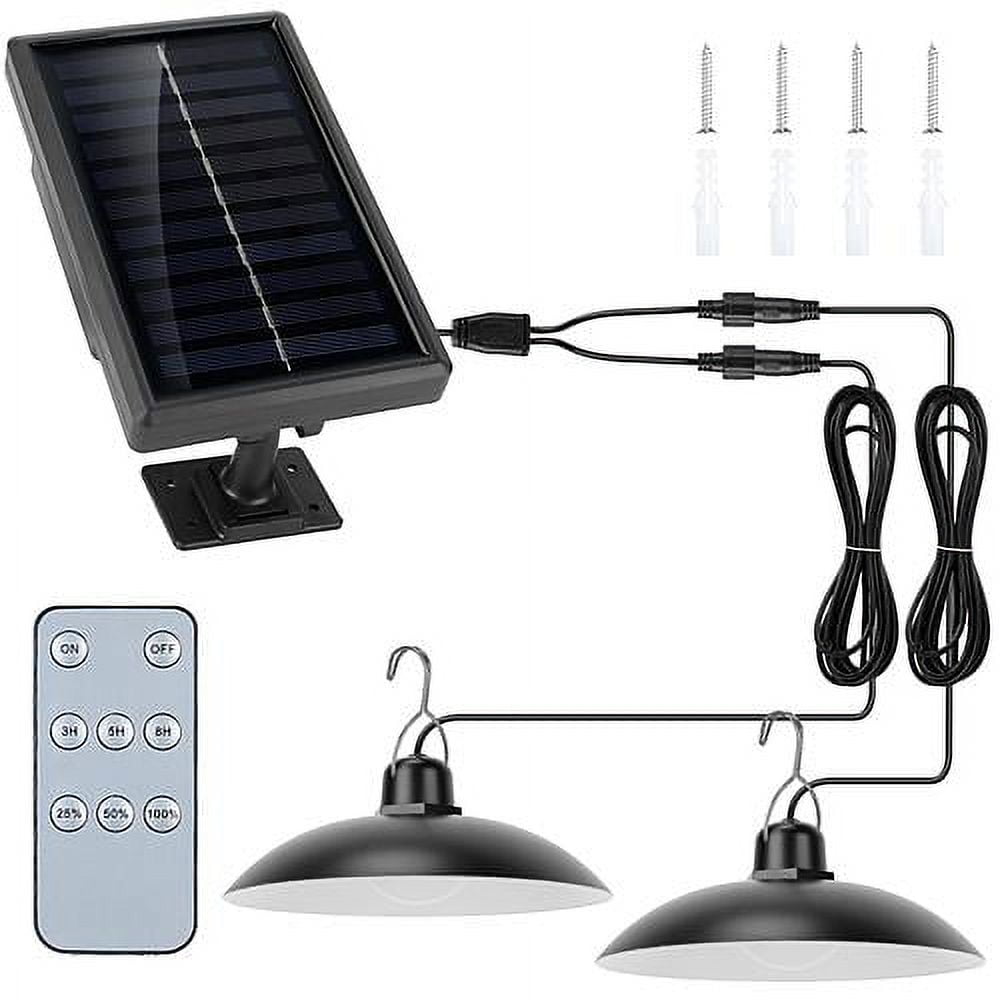 [Pack of 2] Solar Shed Lights Dual Lighting Heads Dimmable Timing Dusk ...