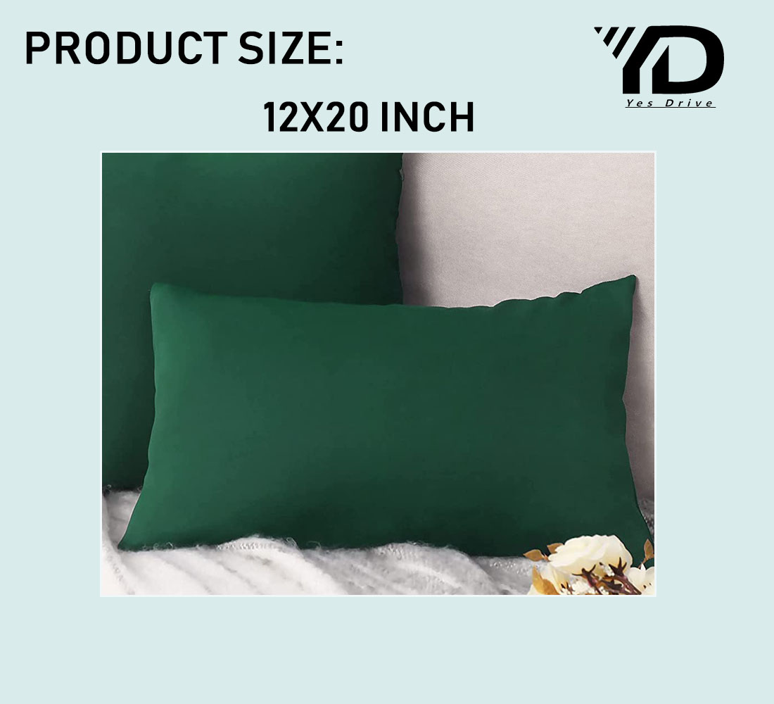 Pack of 2 Solid Lumbar Throw Pillows Covers Luxury Soft Cushion Cover ...