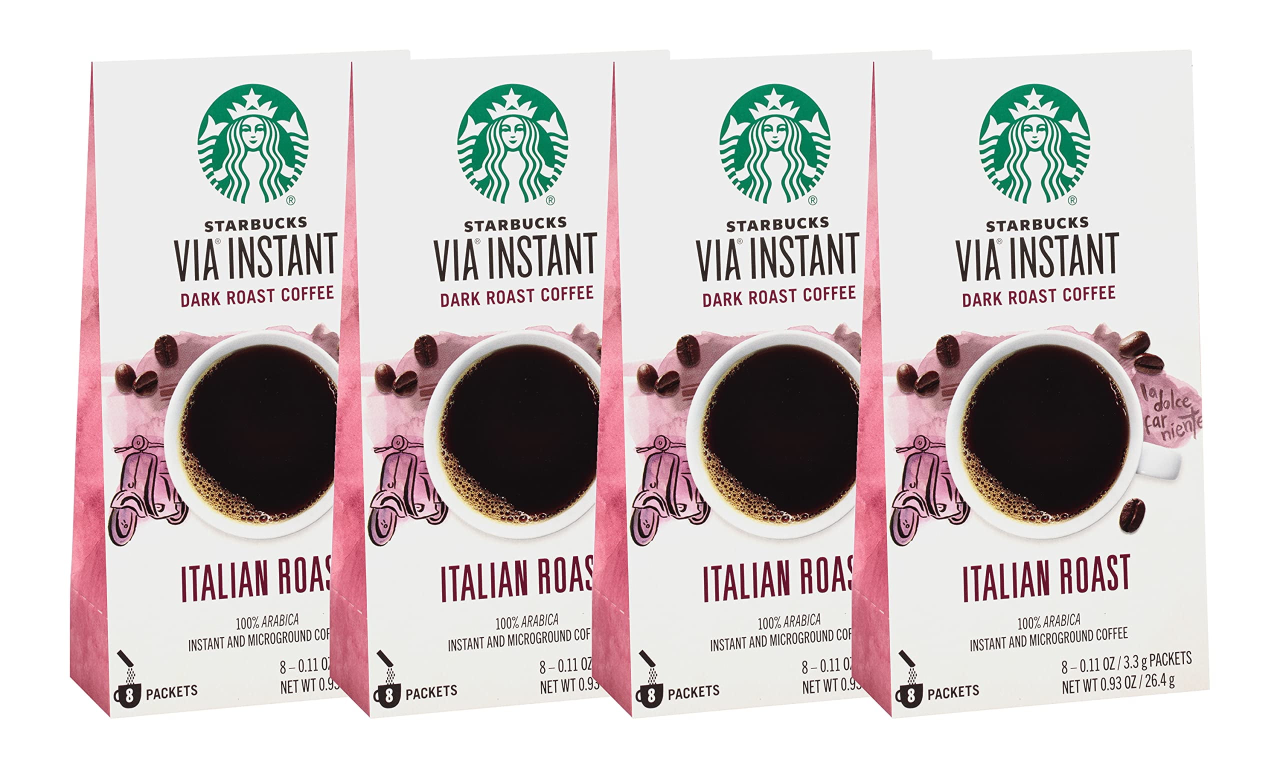 Pack of 2 - Starbucks Via Instant Coffee Packets, Italian Roast, Dark ...