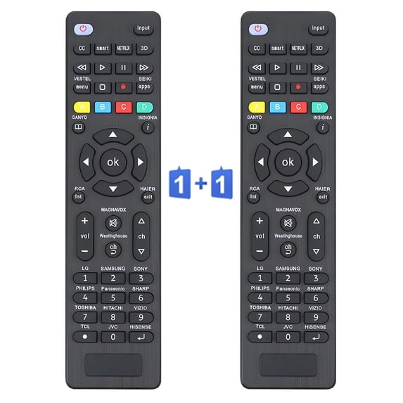 UORLEN Universal TV Remote Replacement, Pack of 2, Compact, Smart ...