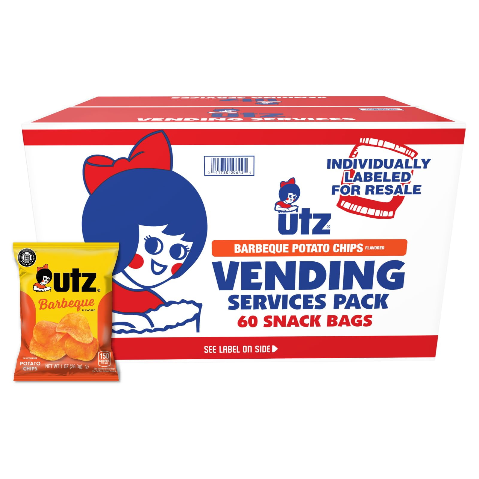 Pack of 2 - Utz Potato Chips, Barbeque - 1 Ounce (Pack Of 60), Crispy ...