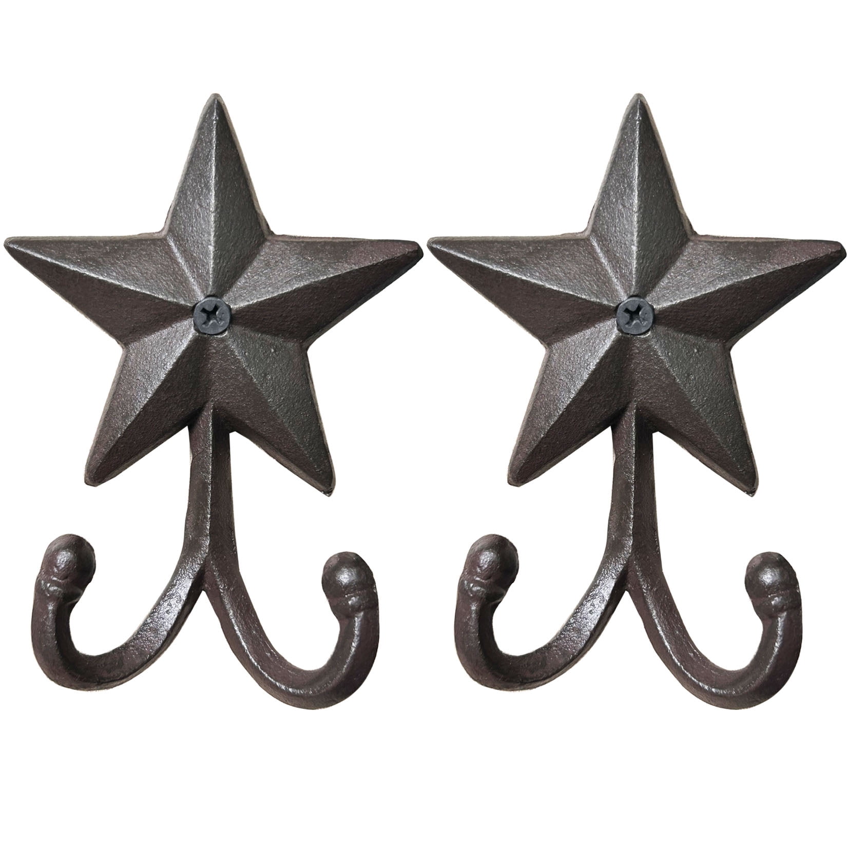 Pack 2 Vintage Architectural Star Hooks Decorative Western Home Wall ...