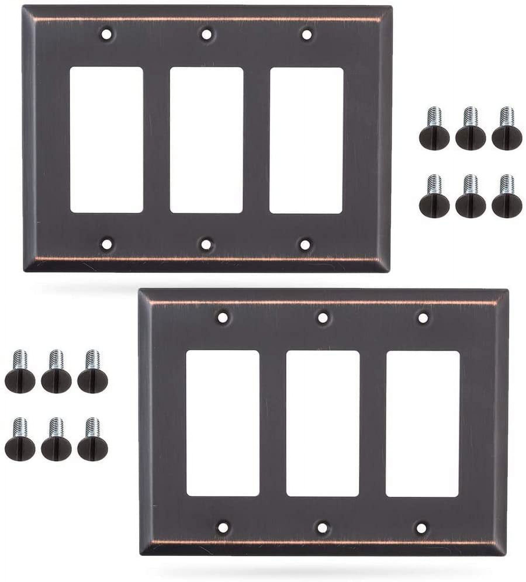Pack of 2 Wall Plate Outlet Switch Covers by SleekLighting | Decorative ...