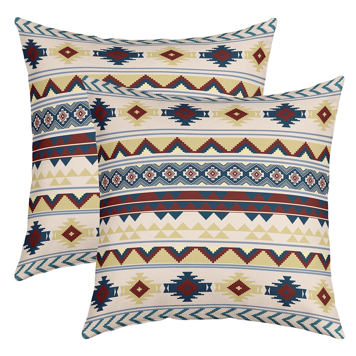 Pack of 2 Western Boho Throw Pillow Covers 16x16 Inch,Aztec Pillow ...