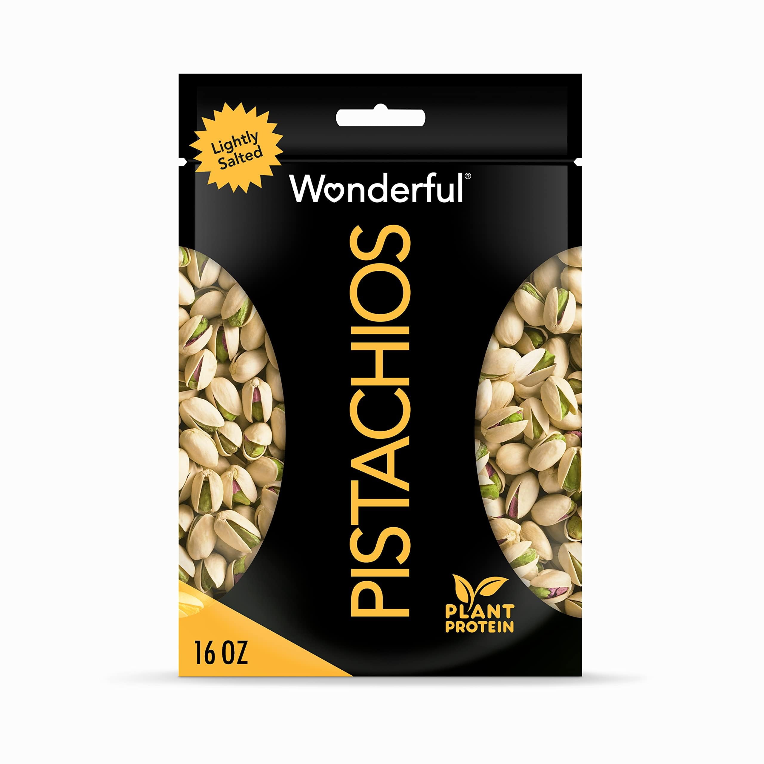 Pack of 2 - Wonderful Pistachios In Shell, Lightly Salted Nuts, 16 ...