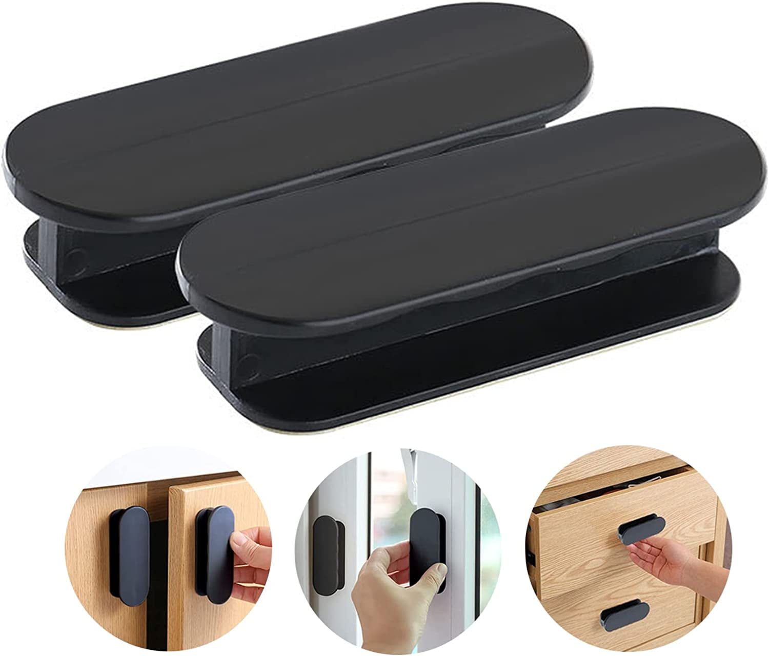 Pack of 2 balcony door handles, door knob door handle, self-adhesive ...