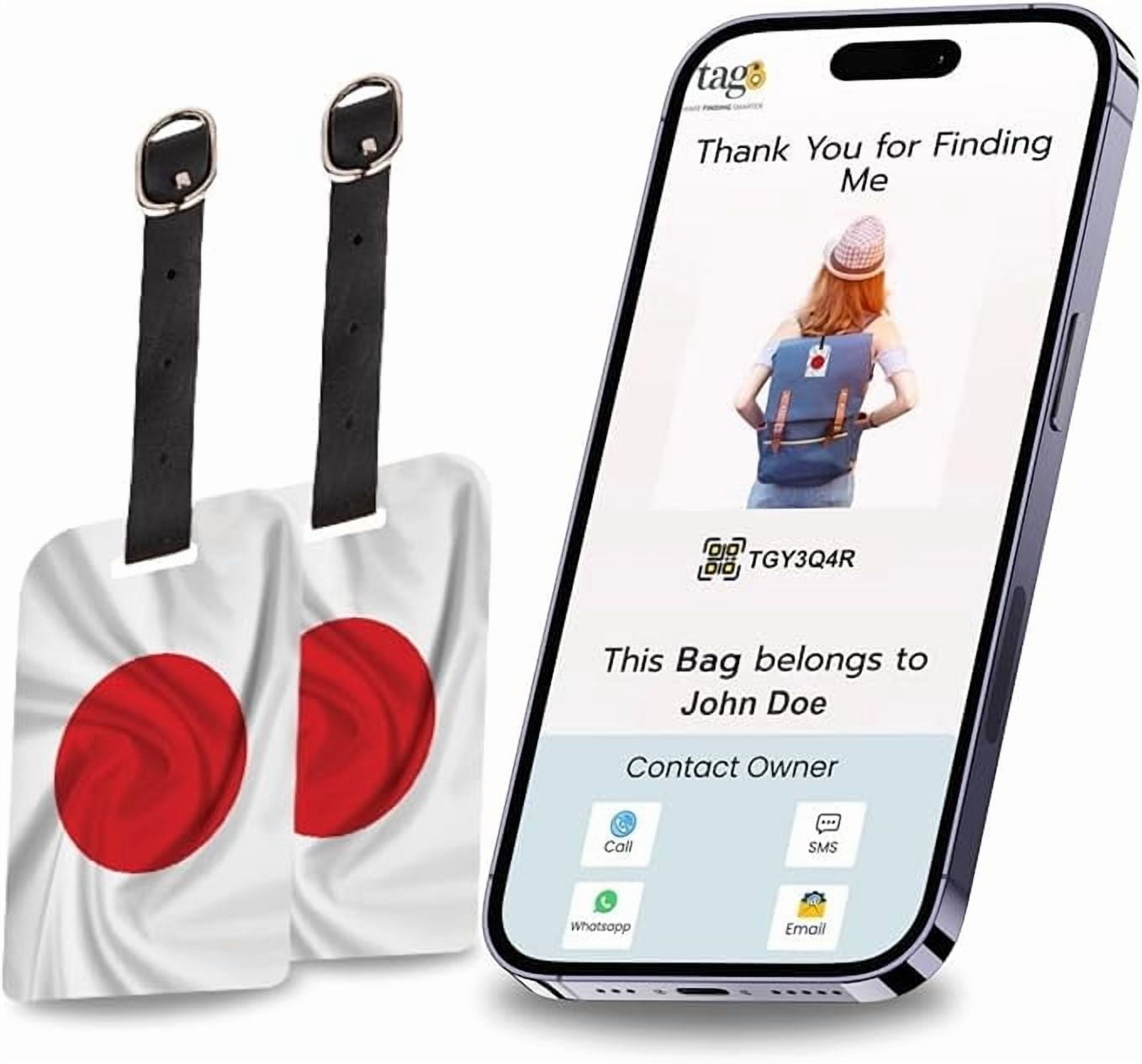 [Pack 2] tag8 Japan Flag Tag Smart Bag tag |Trendy Luggage tag ID ...