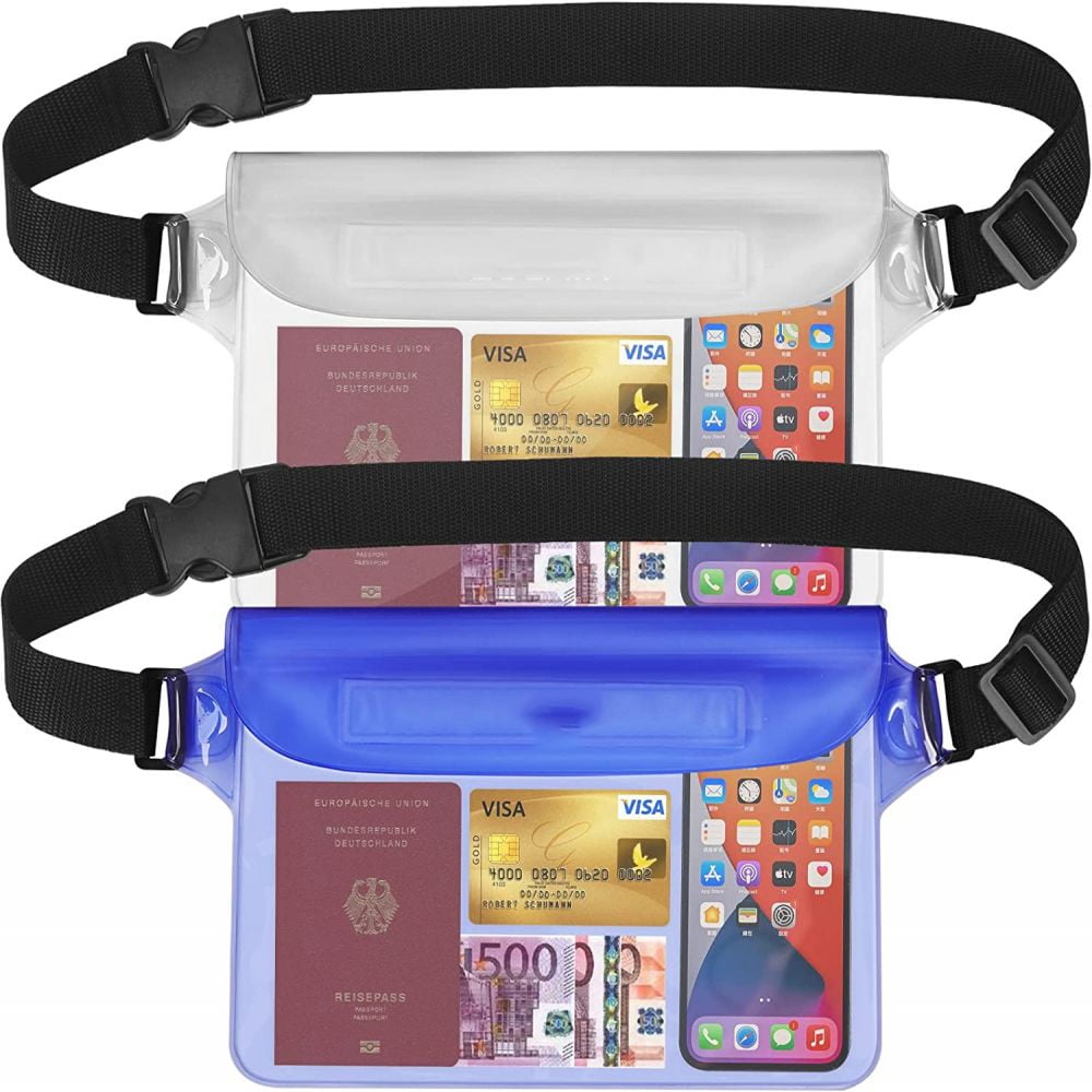 Pack of 2 transparent waterproof bags with adjustable waterproof bag ...