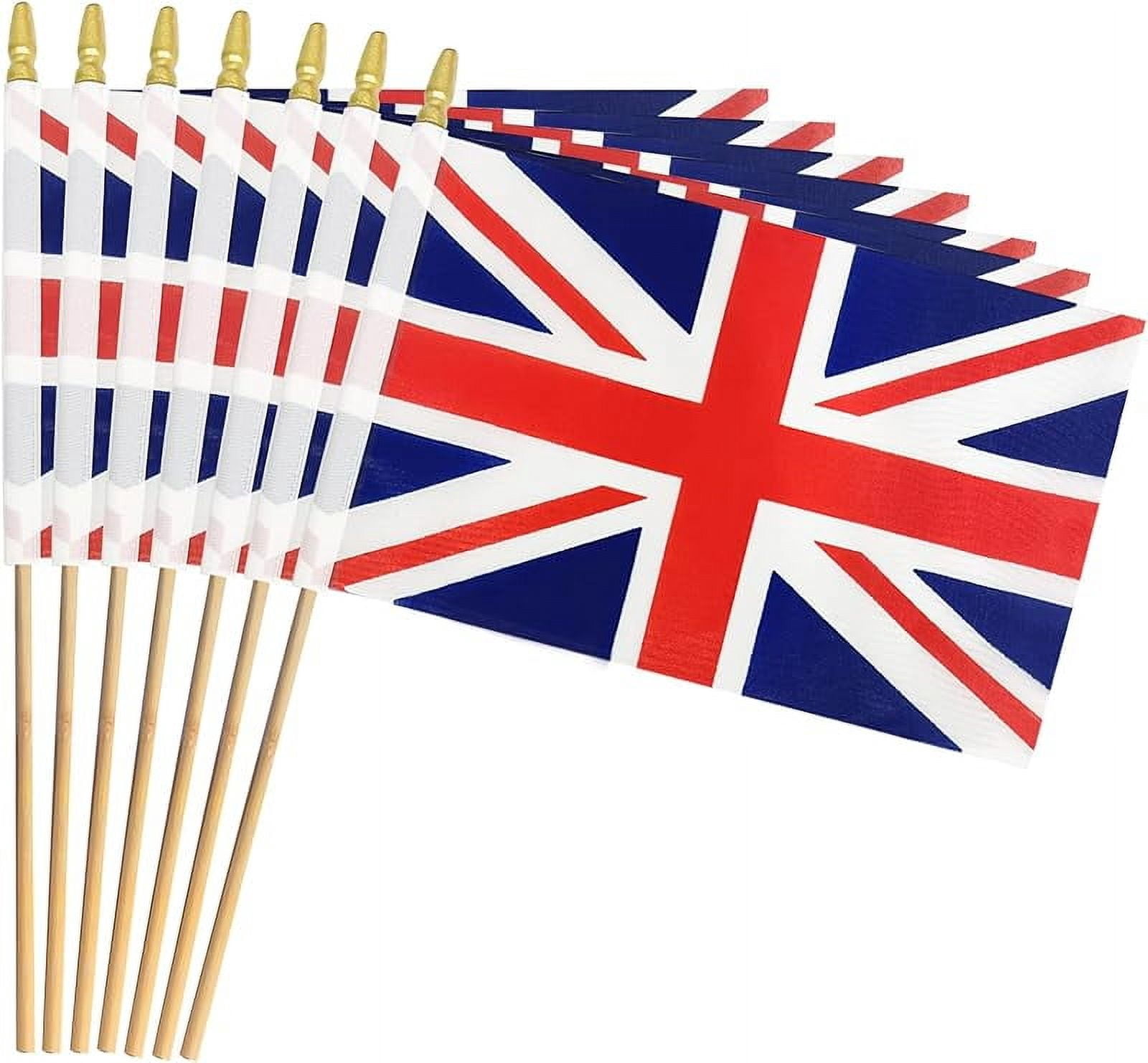 Pack of 20, Handheld American Flags 5x8 Inch - Small USA Flags on Wood ...