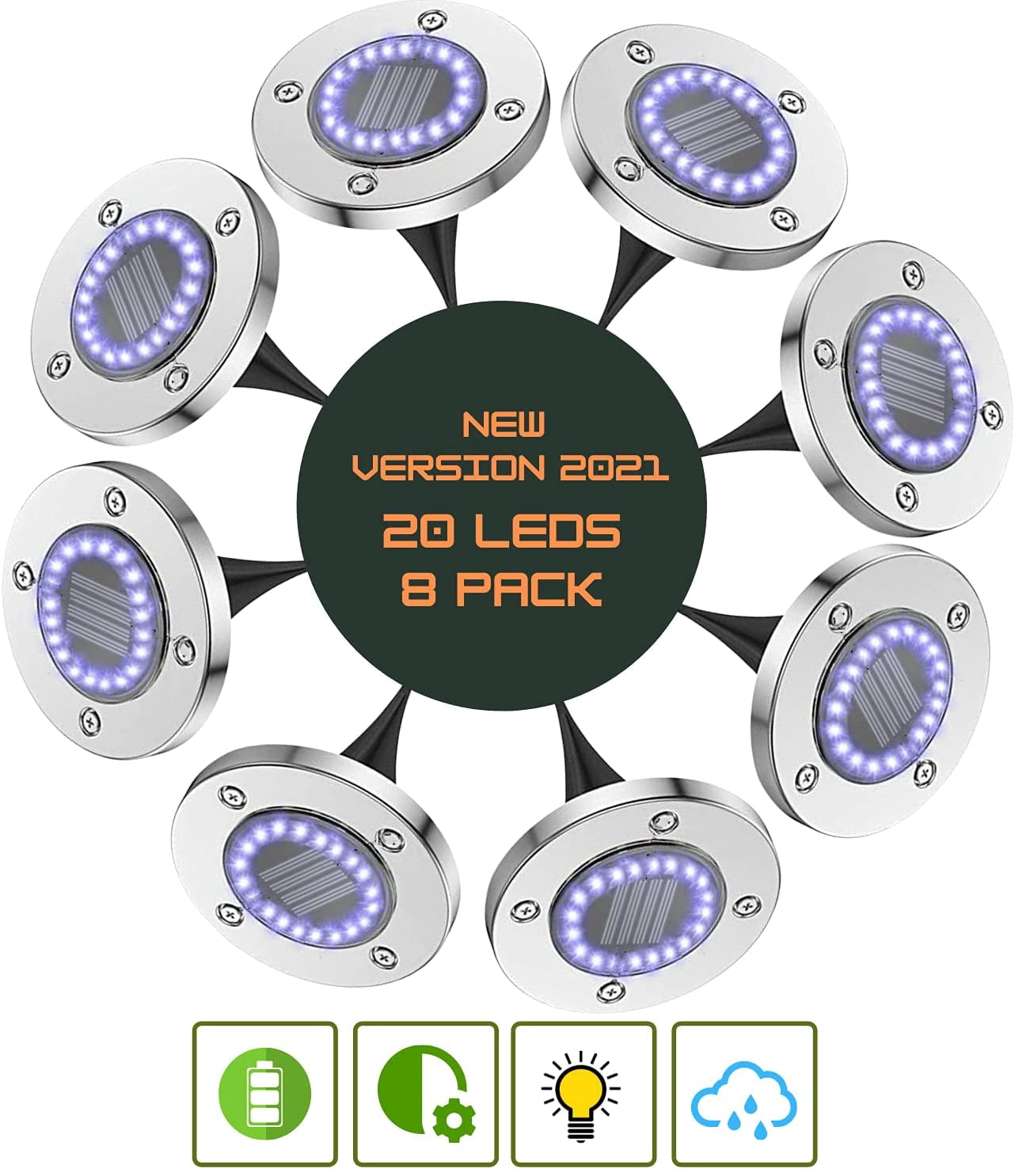Pack 20 Led Solar Lamp Outdoor Solar Spotlight Outdoor Solar Light ...