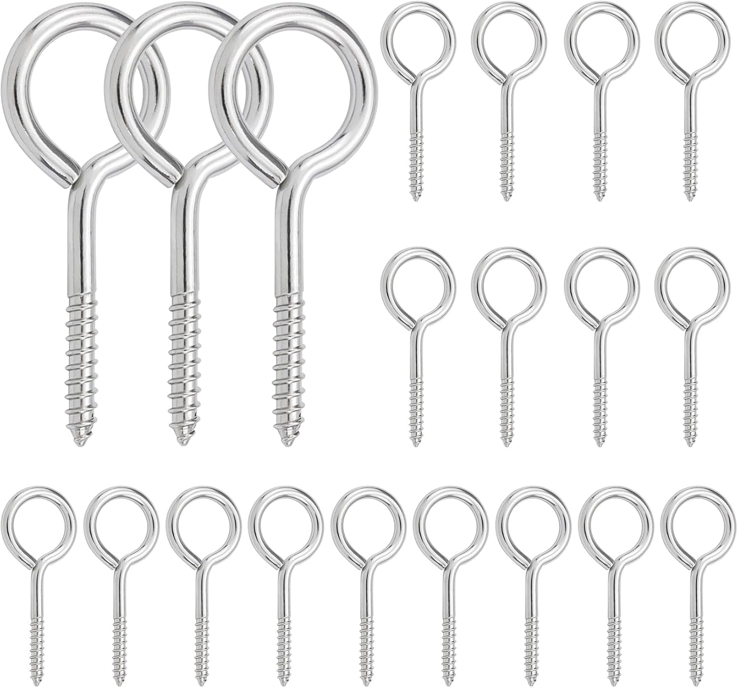 Pack of 20 M5 x 65 Eye Bolts Vine Eye Screws Hooks Metal Screw Hooks ...