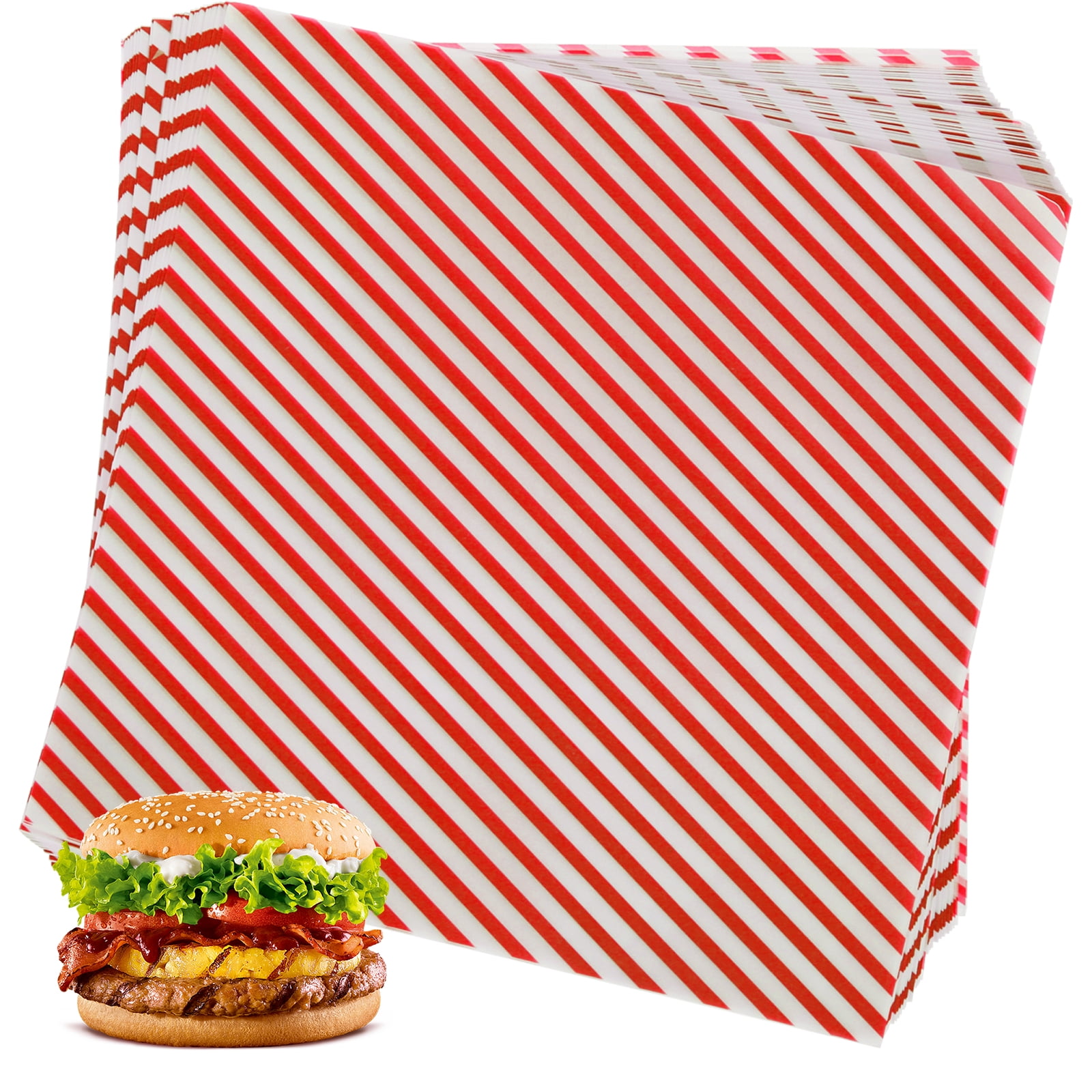 Pack of 200 Wax Paper Plaid Wax Paper Greaseproof Paper Liners Sandwich ...