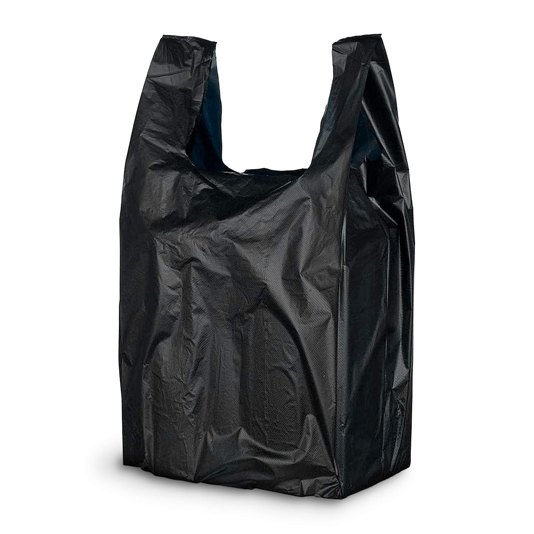 APQ Supply Pack of 2000 Black T-Shirt Bags, 6x3x12, Economical, Retail ...