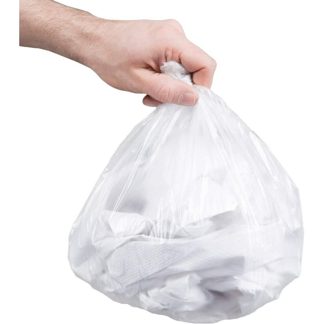 Pack of 2000 Clear Trash Bags 17 x 18. Thickness 6 Micron. High Density ...