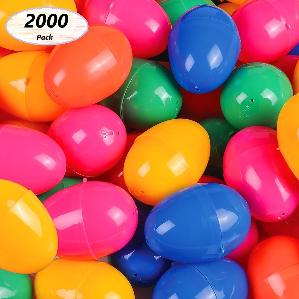Pack of 2000 Fillable Easter Eggs - Bulk Colorful Bright Plastic Easter ...