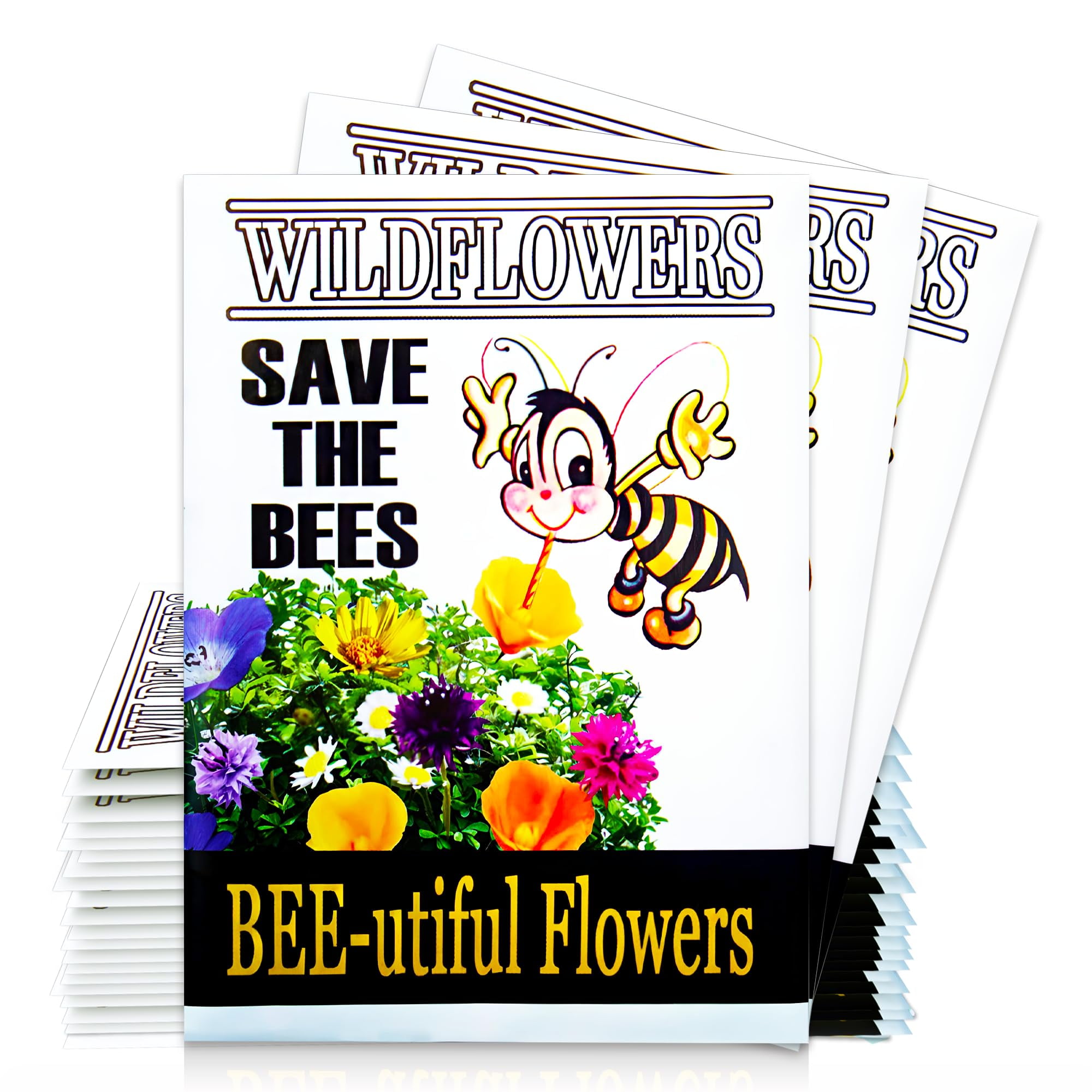 Pack of 20EGSC Pre-Filled Flower Seed Packets for Pollinators Party ...