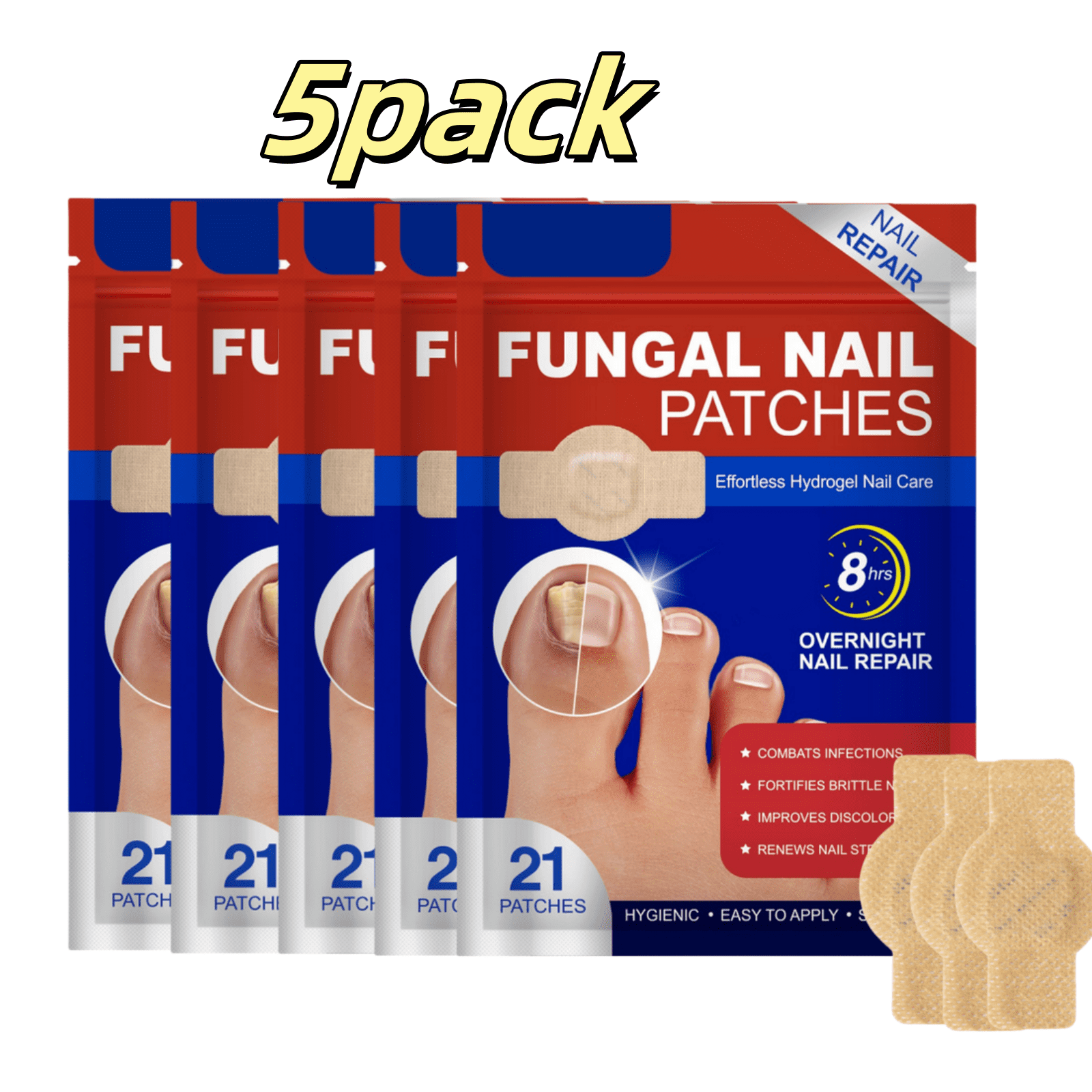 Pack of 21 Mushroom Nail Treatment Patches, Multi-Purpose Toenail ...